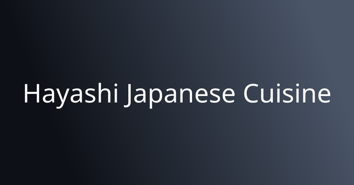 Order Authentic Sushi Online | Hayashi Japanese Cuisine - Pickup or ...